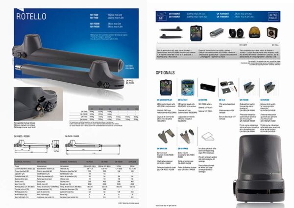 cổng tự động tay đòn Quiko rotello QK-R300 ,R400 Tải trọng 800kg 3m/cánh